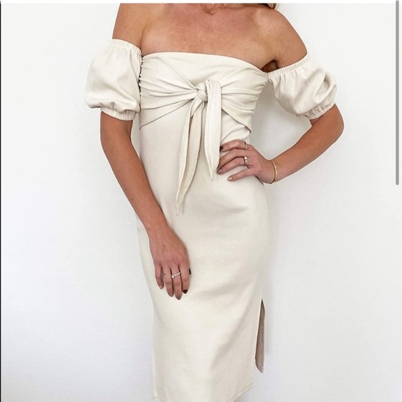 sivan | Dresses | Sivan Ayla The Drop Cream Dress Nwt | Poshmark